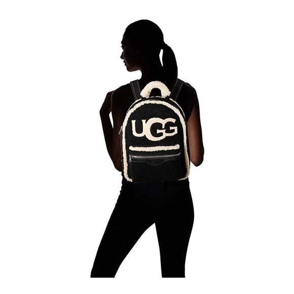 UGG | Bags | Ugg Dannie Black And White Sheepskin And Leather Backpack ...
